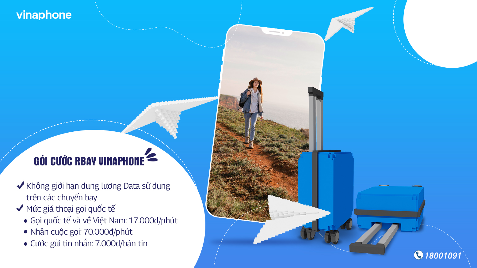 Gói roaming RBAY VinaPhone không giới hạn data chỉ 150.000đ/ngày